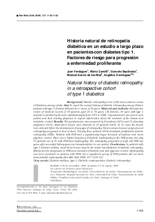 (PDF) Historia natural de retinopatía diabética en un estudio a largo ...