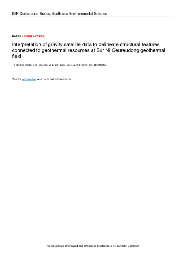Pdf Interpretation Of Gravity Satellite Data To Delineate Structural Features Connected To