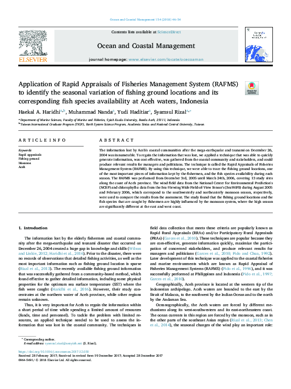 (PDF) Application of Rapid Appraisals of Fisheries Management System ...