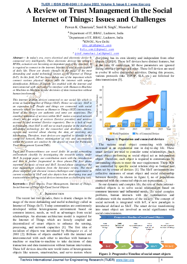 (PDF) A Review on Trust Management in the Social Internet of Things: Issues and Challenges