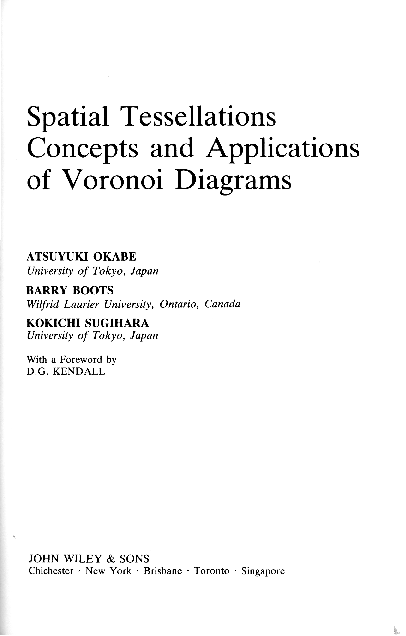 (PDF) Spatial Tessellations: Concepts and Applications of Voronoi Diagrams