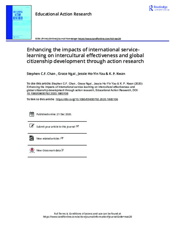 (PDF) Enhancing the impacts of international service-learning on ...