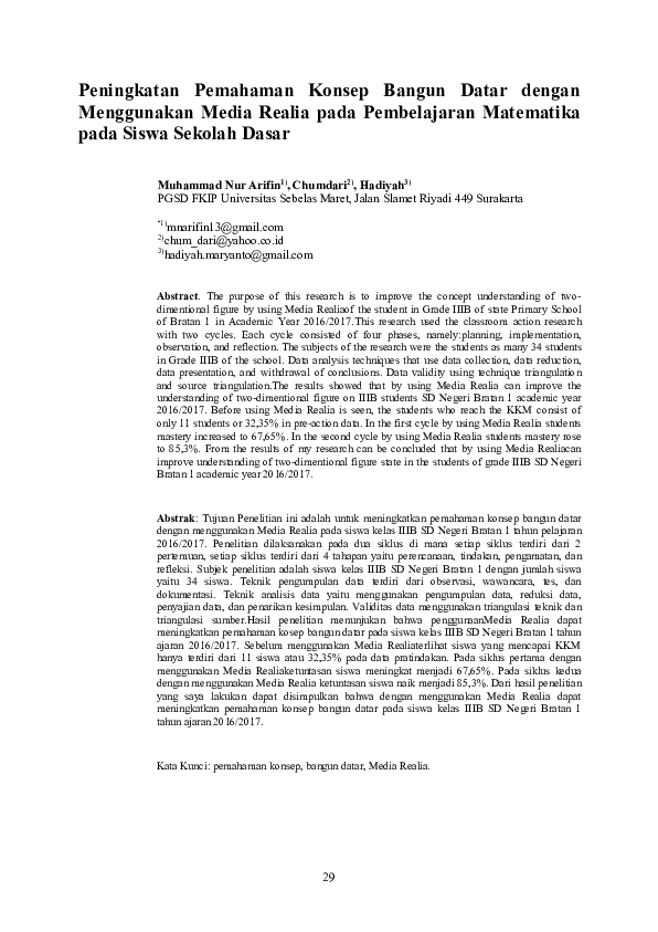(PDF) Peningkatan Pemahaman Konsep Bangun Datar dengan Menggunakan ...