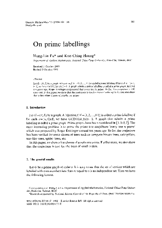 (PDF) On prime labellings