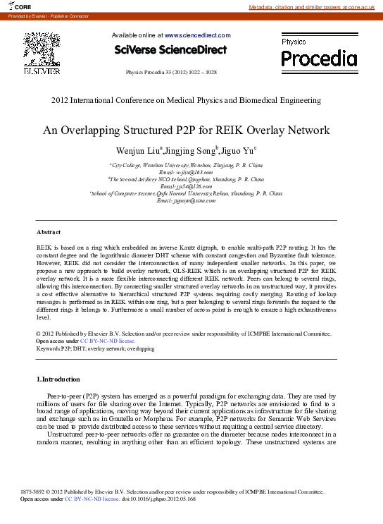 (PDF) An Overlapping Structured P2P for REIK Overlay Network