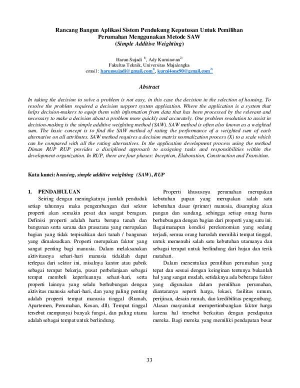 (PDF) Rancang Bangun Aplikasi Sistem Pendukung Keputusan Untuk Pemilihan Perumahan Menggunakan ...