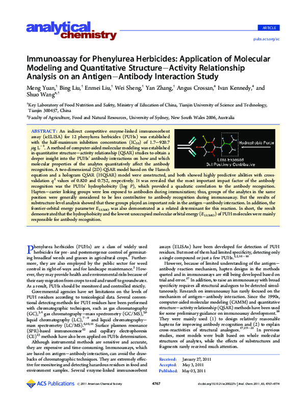 (PDF) Immunoassay for Phenylurea Herbicides: Application of Molecular ...