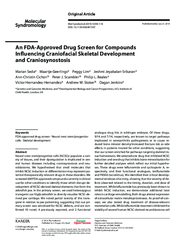 (PDF) An FDA-Approved Drug Screen for Compounds Influencing ...
