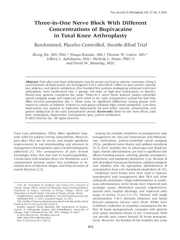 (PDF) Three-in-One Nerve Block With Different Concentrations of ...