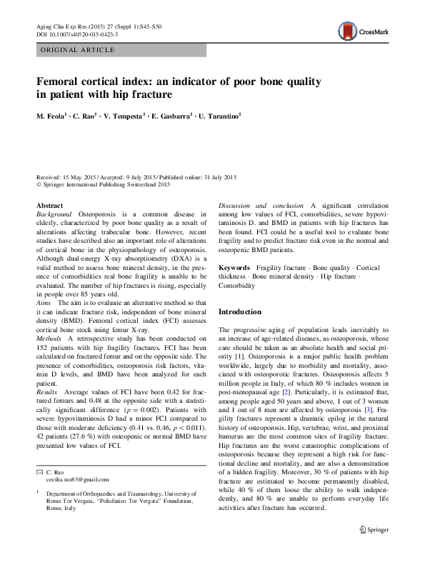 (PDF) Femoral cortical index: an indicator of poor bone quality in ...