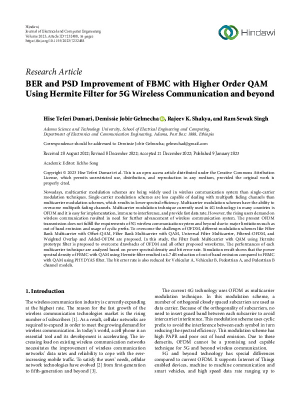 (PDF) BER and PSD Improvement of FBMC with Higher Order QAM Using ...