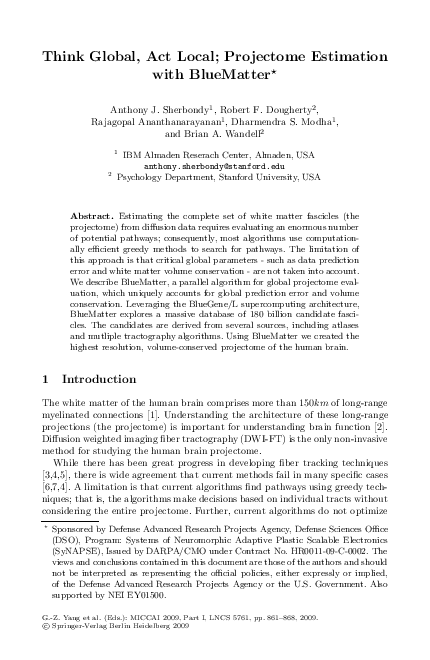 (PDF) Think Global, Act Local; Projectome Estimation with BlueMatter ...