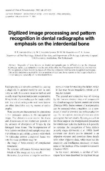 (PDF) Digitized image processing and pattern recognition in dental radiographs with emphasis on ...