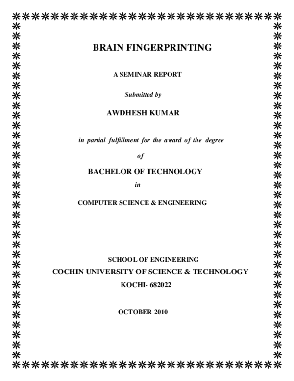 (PDF) Brain Fingerprinting | 18CSE4026 G.CHARAN TEJ - Academia.edu