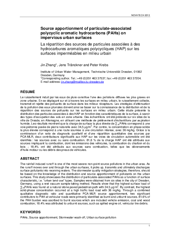 (PDF) Source apportionment of particulate-associated polycyclic aromatic hydrocarbons (PAHs) on ...