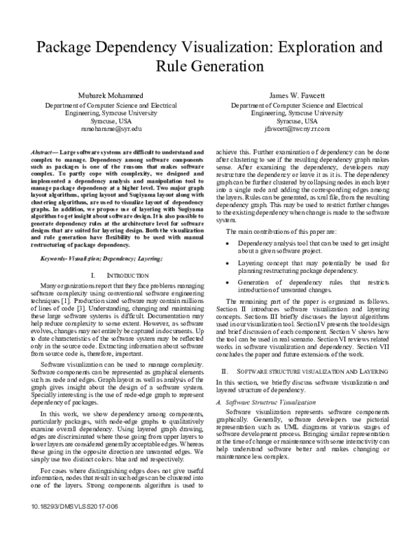 Pdf Package Dependency Visualization Exploration And Rule Generation