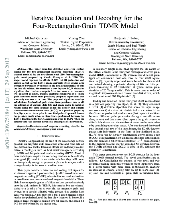 Pdf Iterative Detection And Decoding For The Four Rectangular Grain