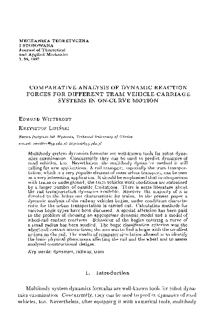 (PDF) Comparative analysis of dynamic reaction forces for different ...
