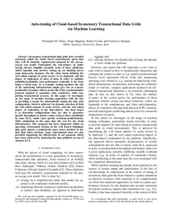 Pdf Auto Tuning Of Cloud Based In Memory Transactional Data Grids Via