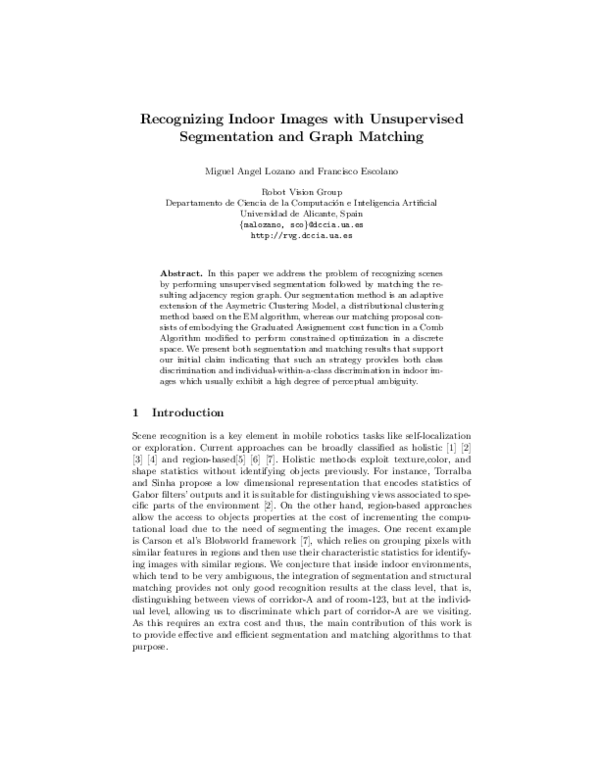 (PDF) Recognizing Indoor Images with Unsupervised Segmentation and Graph Matching