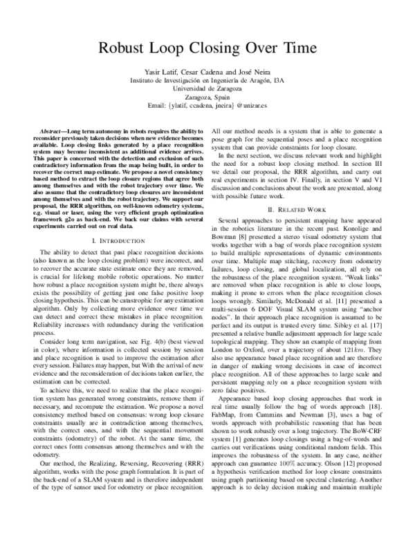 (PDF) Robust Loop Closing Over Time