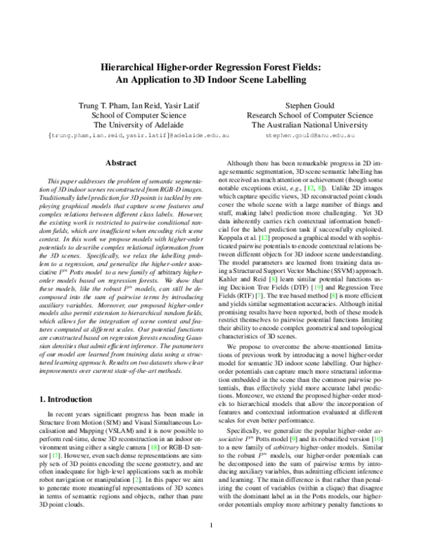 (PDF) Hierarchical Higher-Order Regression Forest Fields: An Application to 3D Indoor Scene ...