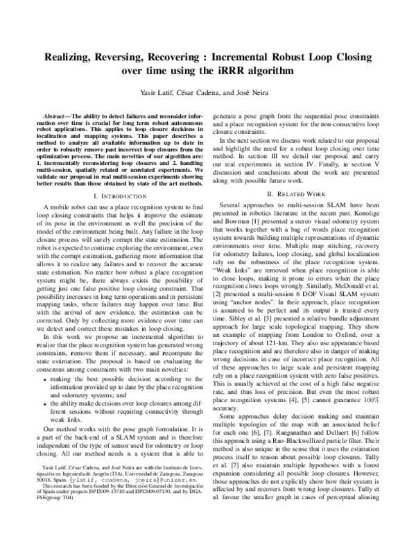 (PDF) Realizing, reversing, recovering: Incremental robust loop closing over time using the iRRR ...
