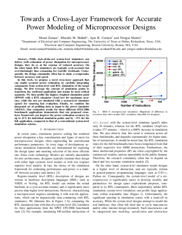 (PDF) Towards a Cross-Layer Framework for Accurate Power Modeling of Microprocessor Designs