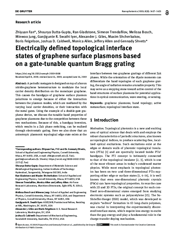 (PDF) Electrically defined topological interface states of graphene ...