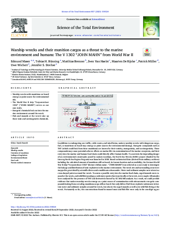 (PDF) Warship wrecks and their munition cargos as a threat to the ...
