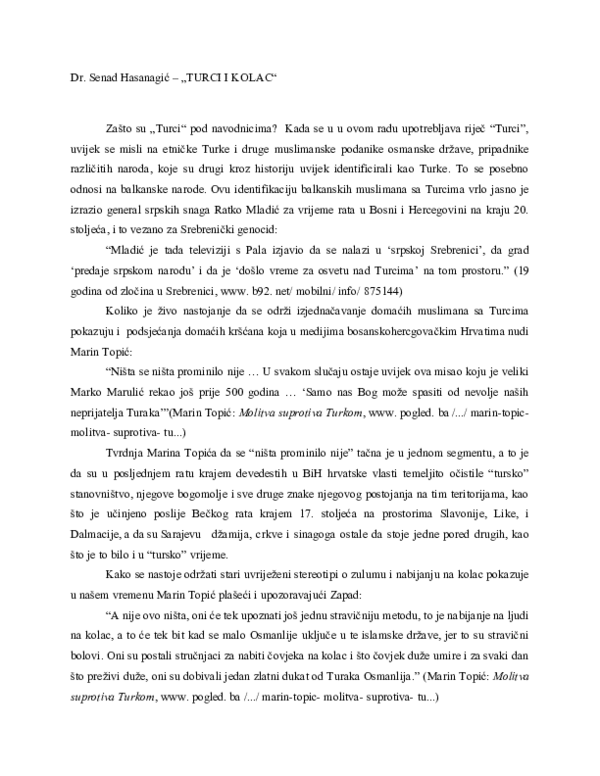 (DOC) Dr Senad Hasanagic TURCI I KOLAC