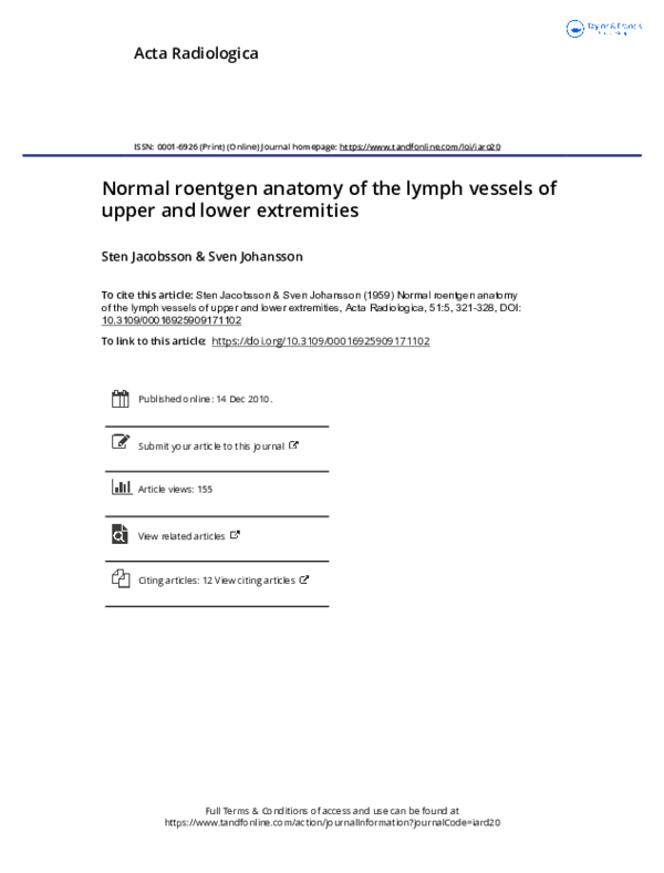 (PDF) Normal roentgen anatomy of the lymph vessels of upper and lower ...