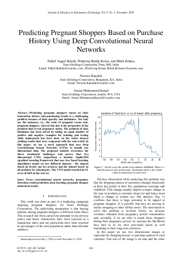 (PDF) Predicting Pregnant Shoppers Based on Purchase History Using Deep Convolutional Neural ...