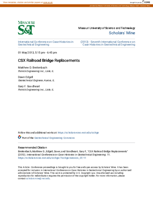 (PDF) CSX Railroad Bridge Replacements