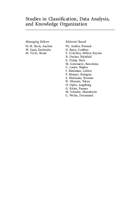 (PDF) Data Analysis, Classification and the Forward Search