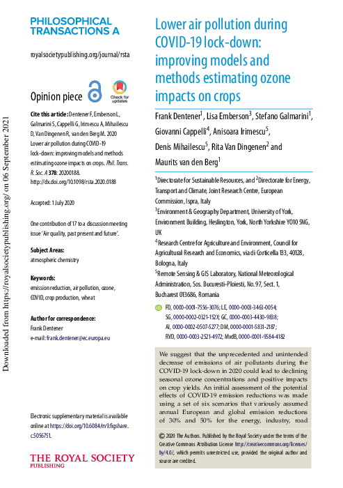 (PDF) Lower air pollution during COVID-19 lock-down: improving models ...