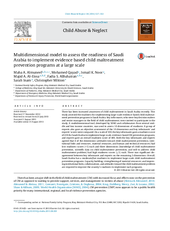 (PDF) Multidimensional model to assess the readiness of Saudi Arabia to ...