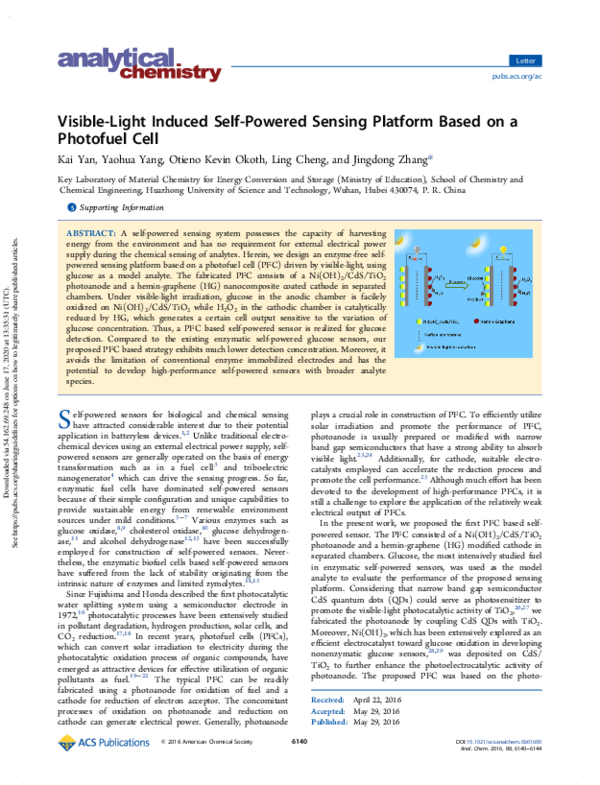 (PDF) Visible-Light Induced Self-Powered Sensing Platform Based on a ...