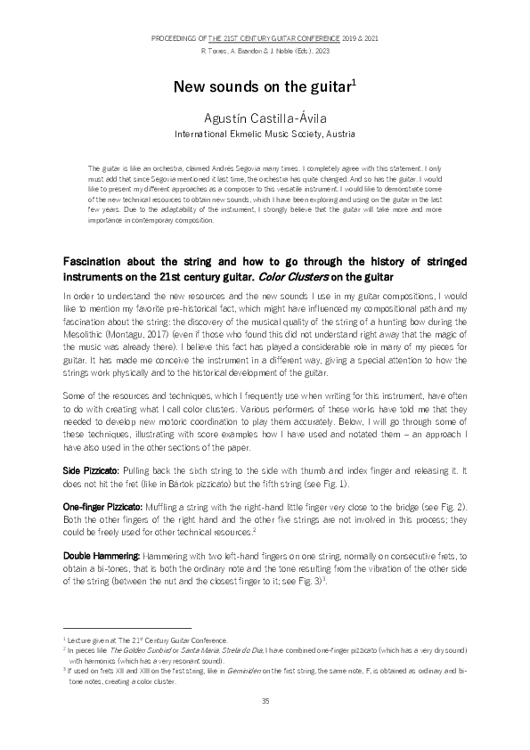 (PDF) New sounds on the guitar