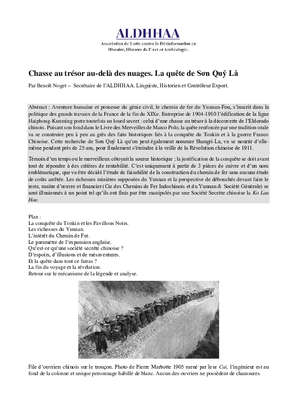 (PDF) Chasse au trésor au-delà des nuages. La quête de Sơn Quỷ Là