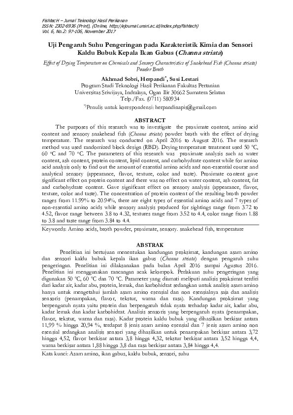 (PDF) FishtecH-Jurnal Teknologi Hasil Perikanan