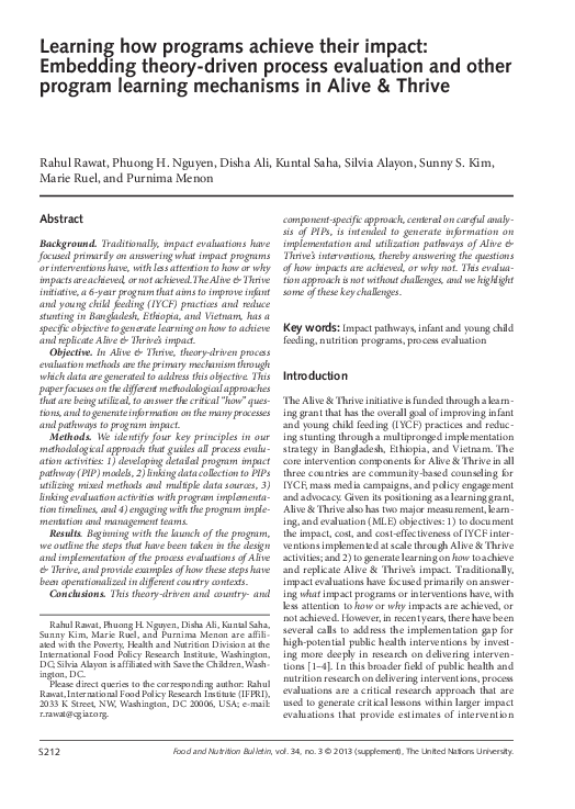 (PDF) Learning how programs achieve their impact: embedding theory-driven process evaluation and ...