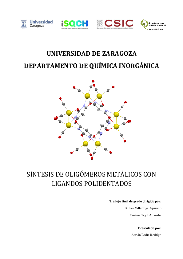 (PDF) Síntesis de oligómeros metálicos con ligandos polidentados ...