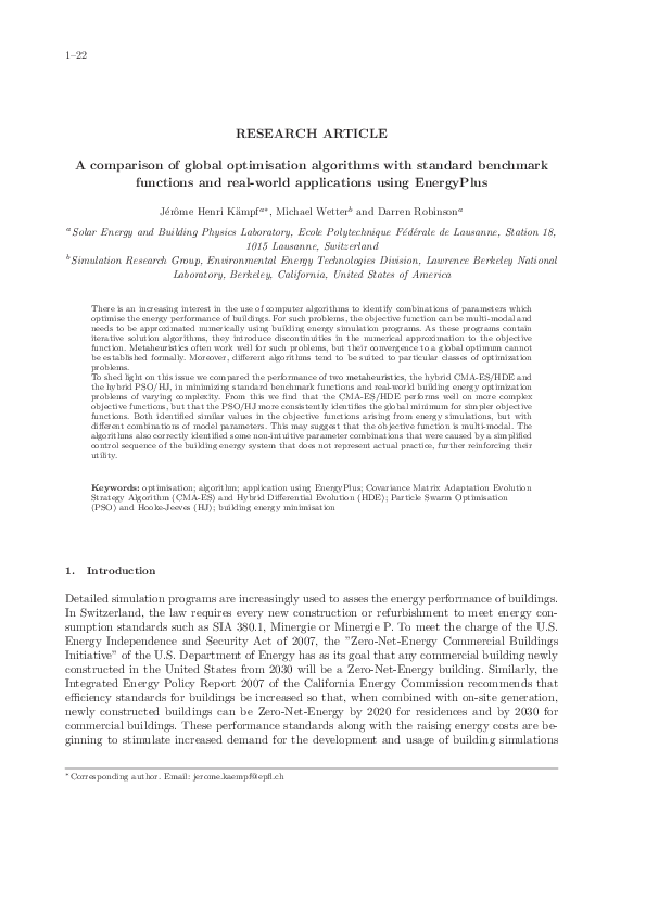 Pdf A Comparison Of Global Optimization Algorithms With Standard