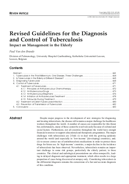 (PDF) Revised Guidelines for the Diagnosis and Control of Tuberculosis