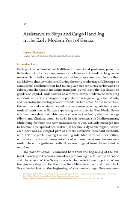 (PDF) Assistance to Ships and Cargo Handling in the Early Modern Port ...