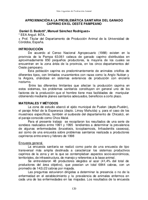 (PDF) Aproximación a La Problemática Sanitaria Del Ganado Caprino en El ...
