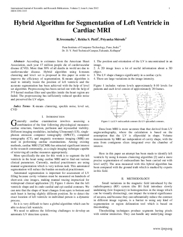 (PDF) Hybrid Algorithm for Segmentation of Left Ventricle in Cardiac MRI