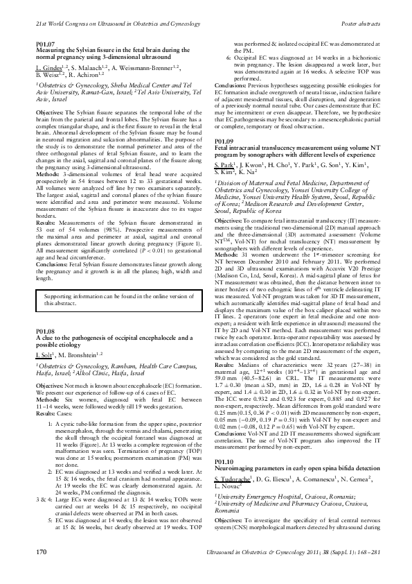 (PDF) P01.10: Neuroimaging parameters in early open spina bifida detection