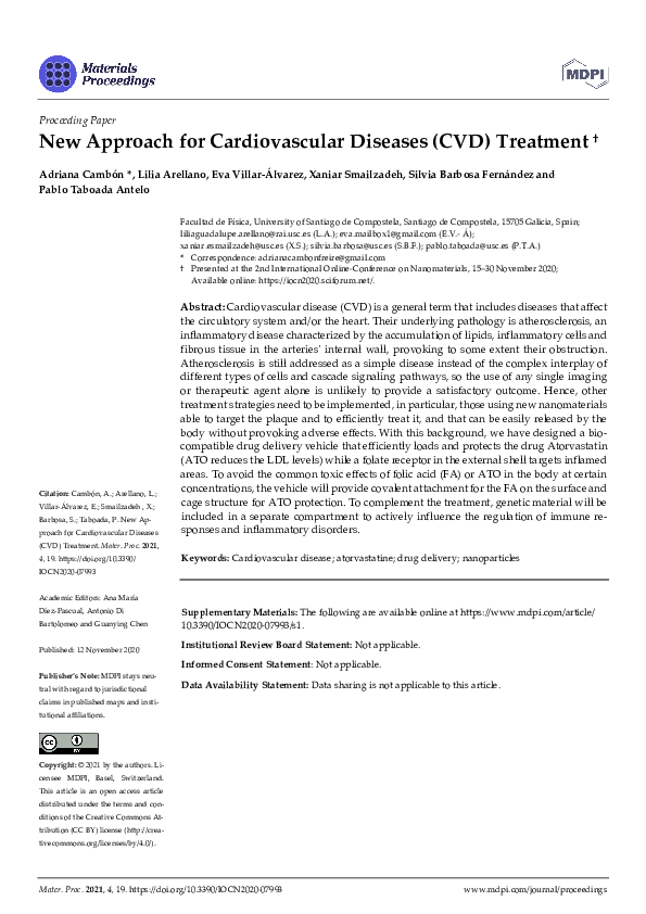 (PDF) New Approach for Cardiovascular Diseases (CVD) Treatment | Pablo ...